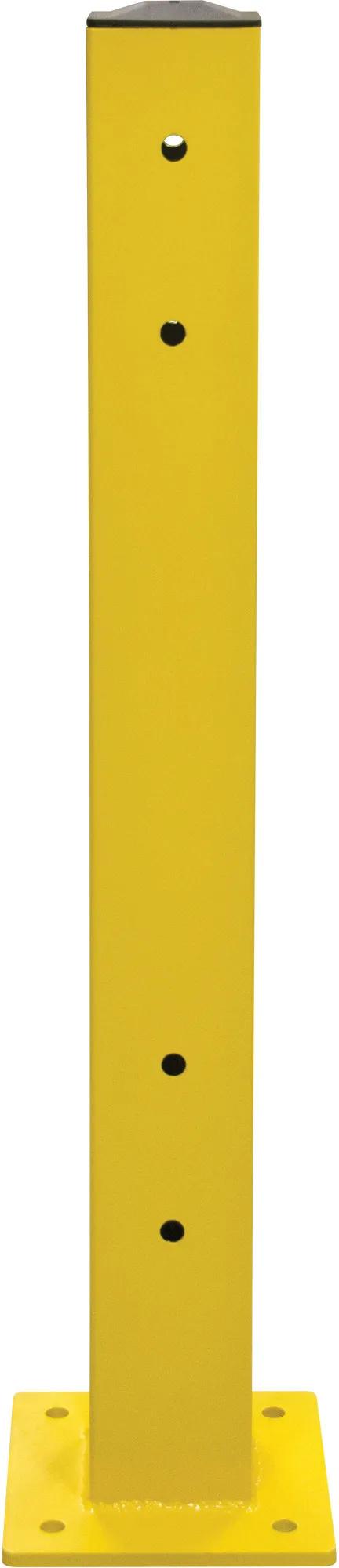 SCN KI247 | Double Guard Rail Post, Steel, 5" L x 44" H, Safety Yellow ...