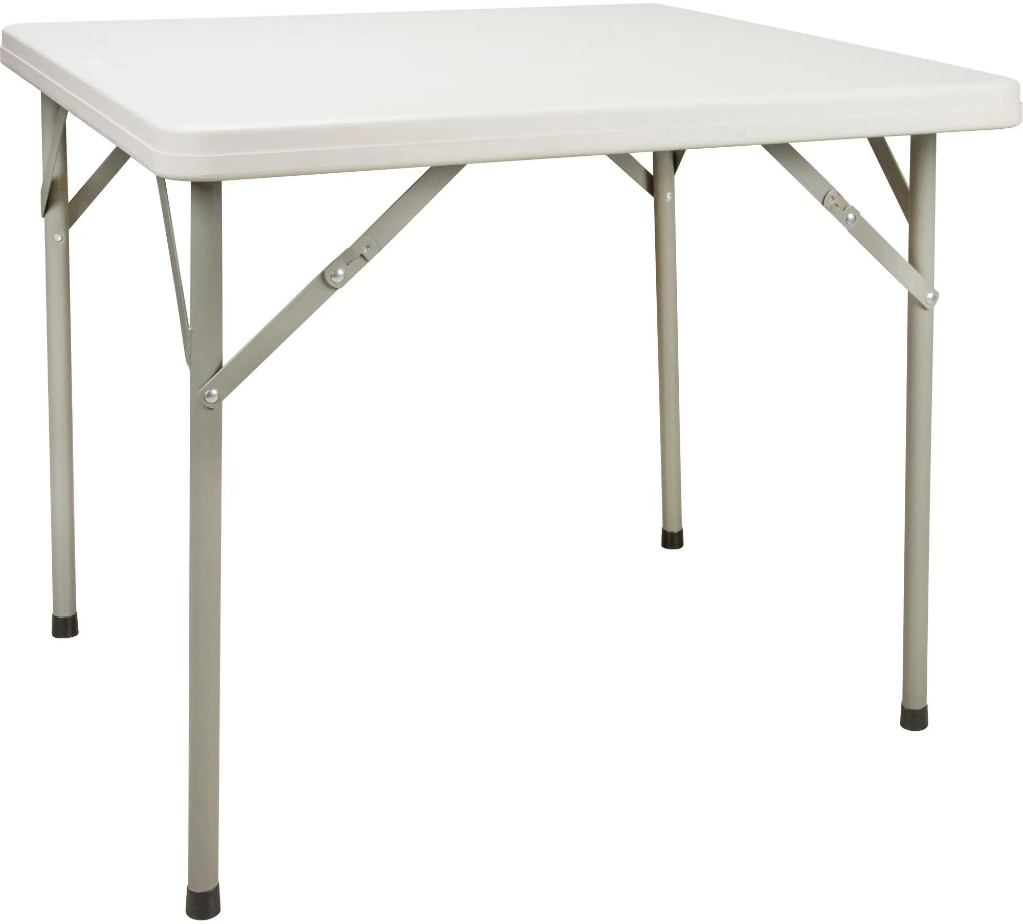 SCN OQ714 | Folding Table, Square, 34" L x 34" W, Polyethylene, White ...