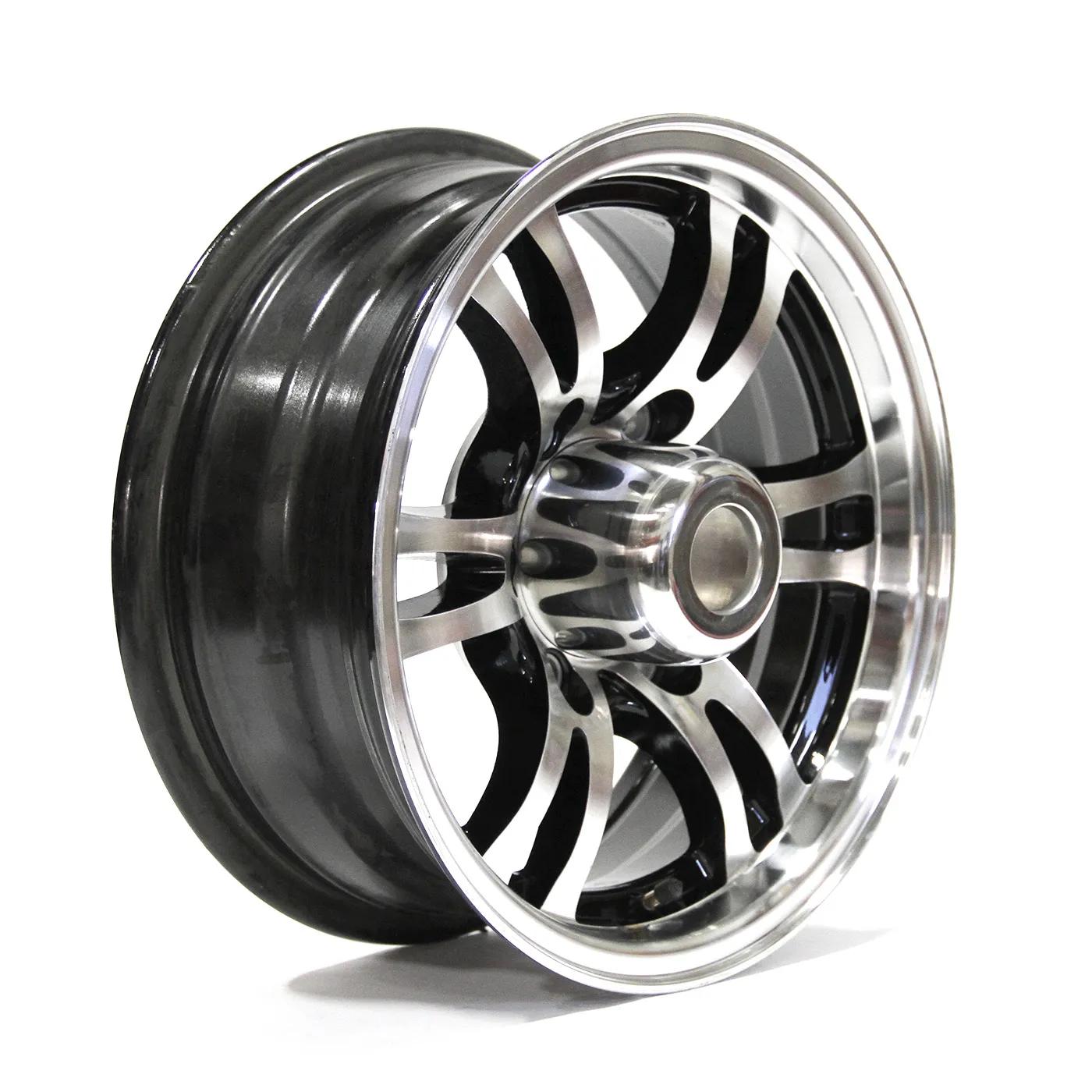 FRC 60157 | Black aluminum Jaguar 15" rim 6 holes and cap | Traction.com
