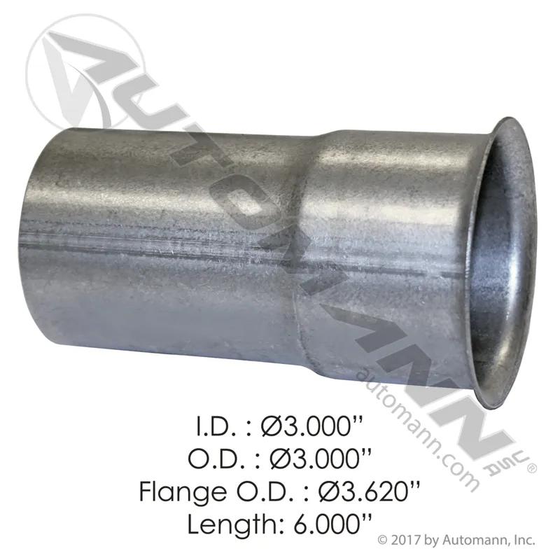 MZI 562U13621A | Flared Exhaust Adapter 3.62 in, Aluminized | Traction.com